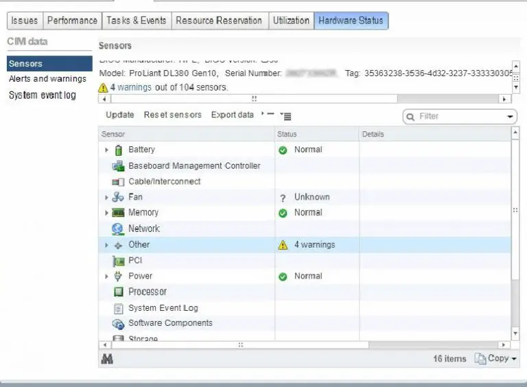 Hardware Status Problem on HPE ProLiant Gen10
